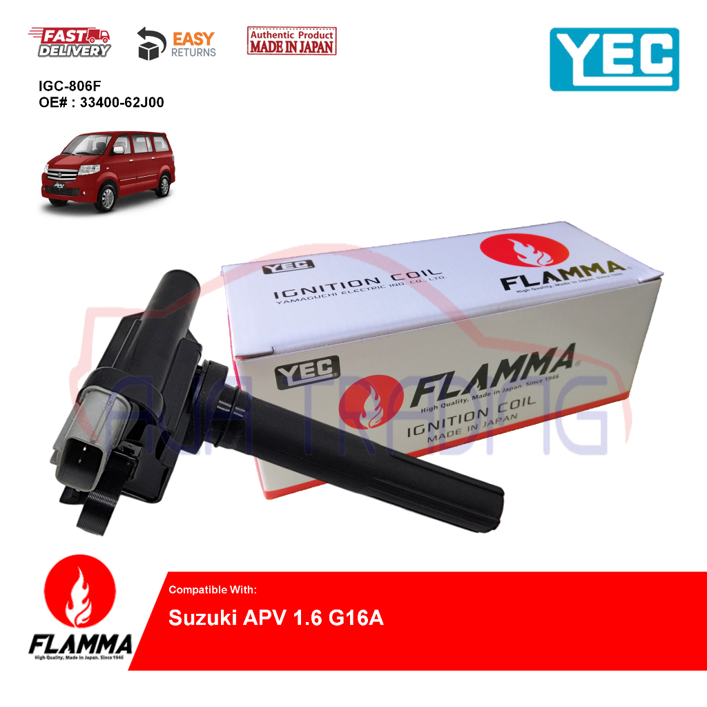 YEC FLAMMA Ignition Coil IGC-806F Suzuki APV 1.6 G16A (33400-62J00 ...