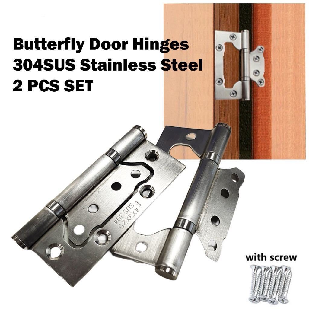 (2PCS/SET) 4X3X2.5mm Heavy Duty Thick SUS-304D Stainless Steel Cabinet ...