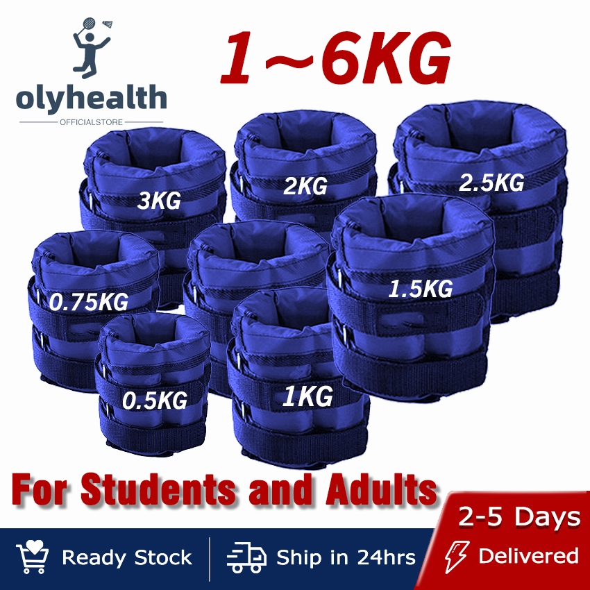 Adjustable Pair Set Leg Ankle Weights Wrist Iron Sand Bag 1-3 Kg 4-6 ...
