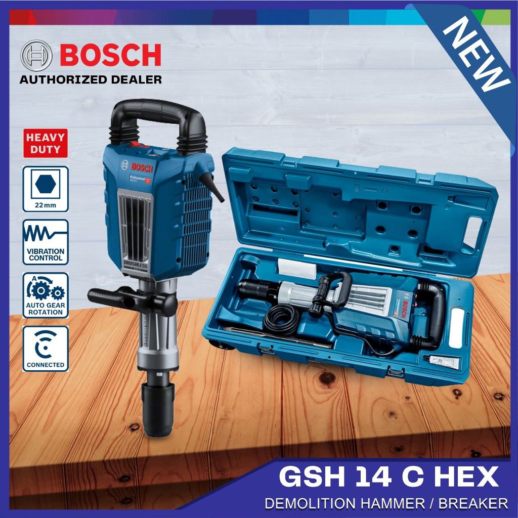 Bosch GSH 14 C Demolition Hammer/Breaker HEX 22mm 1750 watts HD Power ...