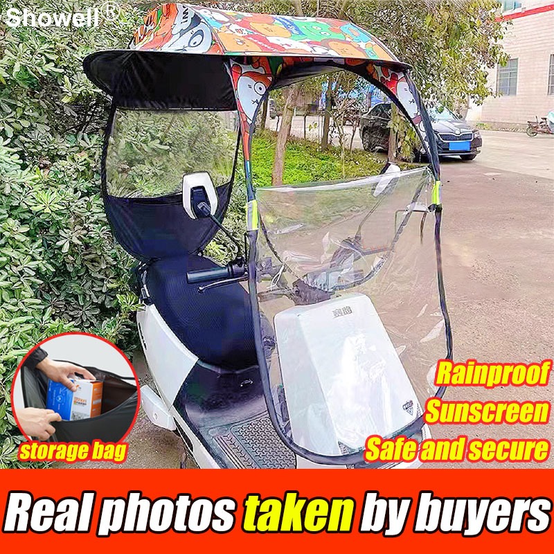 (3Days delivery) Motorcycle Canopy Electric bicycle windshield awning ...
