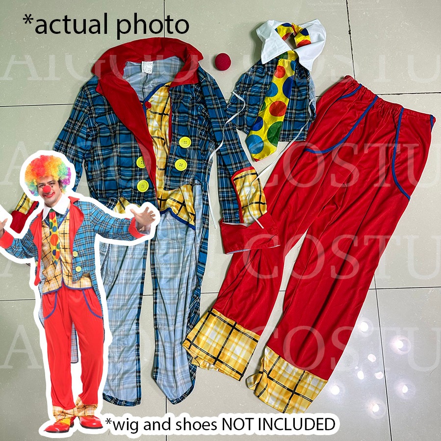 Circus Clown Costume For Men Carnival Cosplay For Adults Halloween Party Shopee Philippines