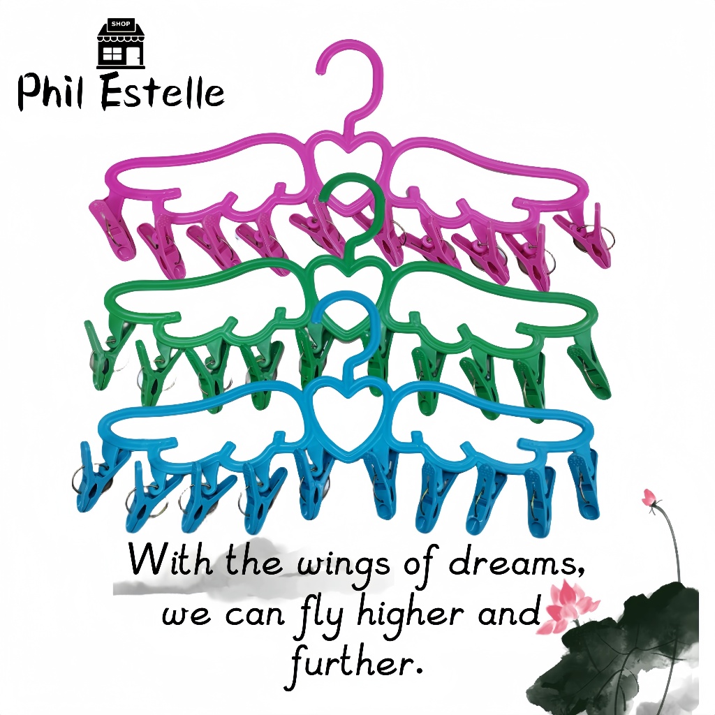 6pcs/12pcs Quality Plastic Hanger with 10Clips/Sipit/Ipit LAUNDRY ...