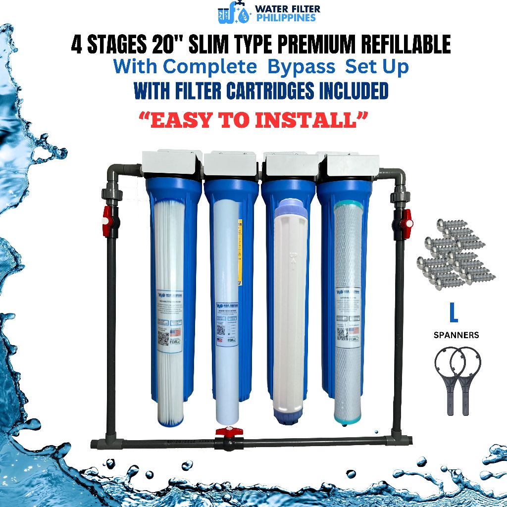 4 Stages Water Filter Refillable Deepwell Premium Heavy Duty Complete ...