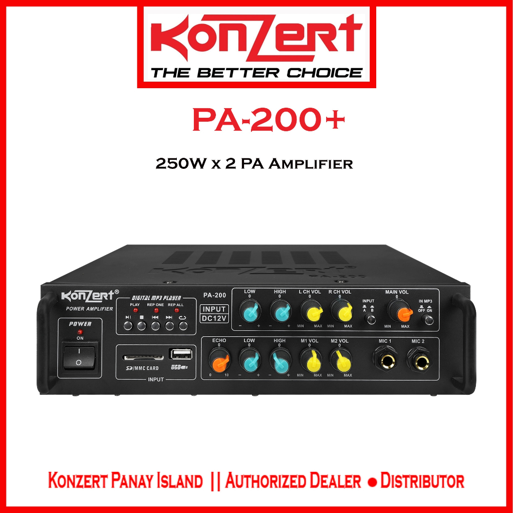 Konzert PA-200+ Powered Amplifier 250W x 2 PA System | Shopee Philippines