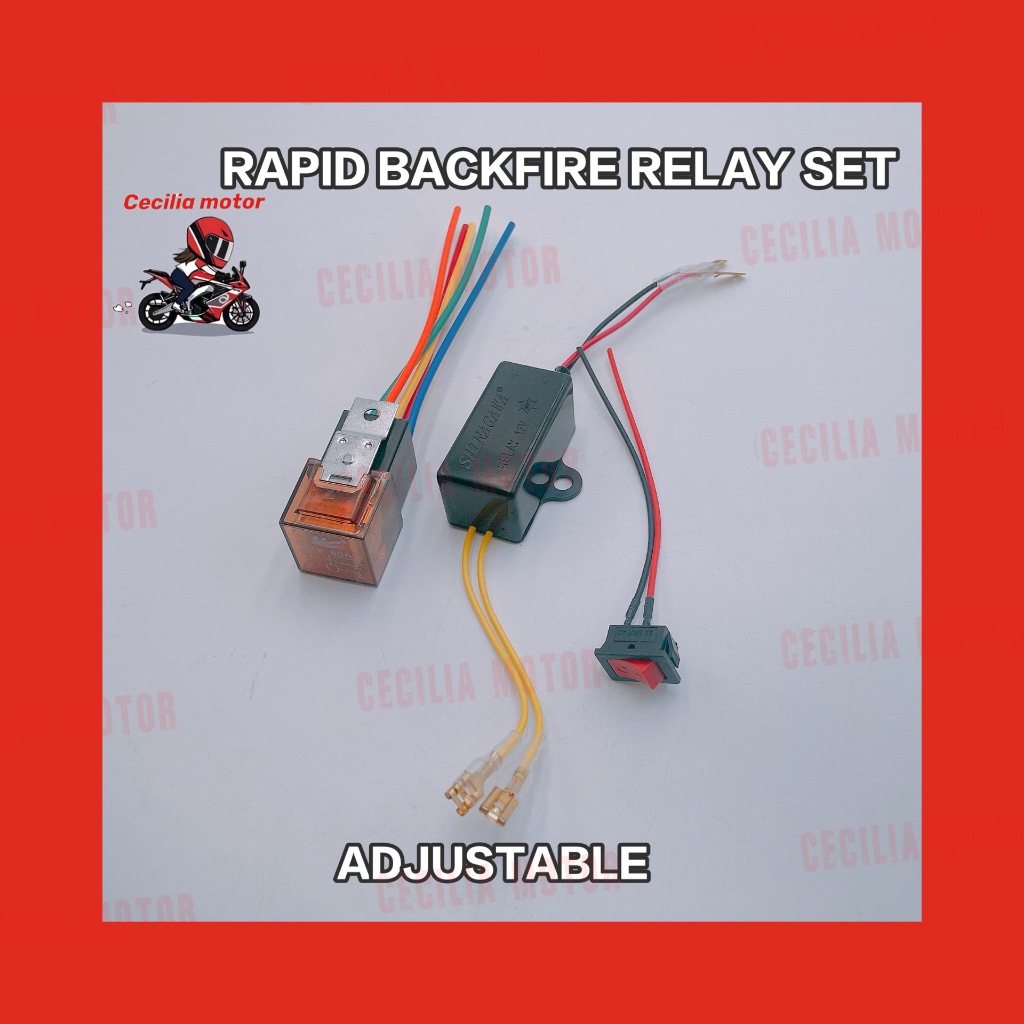 RAPID BACKFIRE ADJUSTABLE 12V RELAY SET AND SWITCH FOR ALL MOTORCYCLE ...
