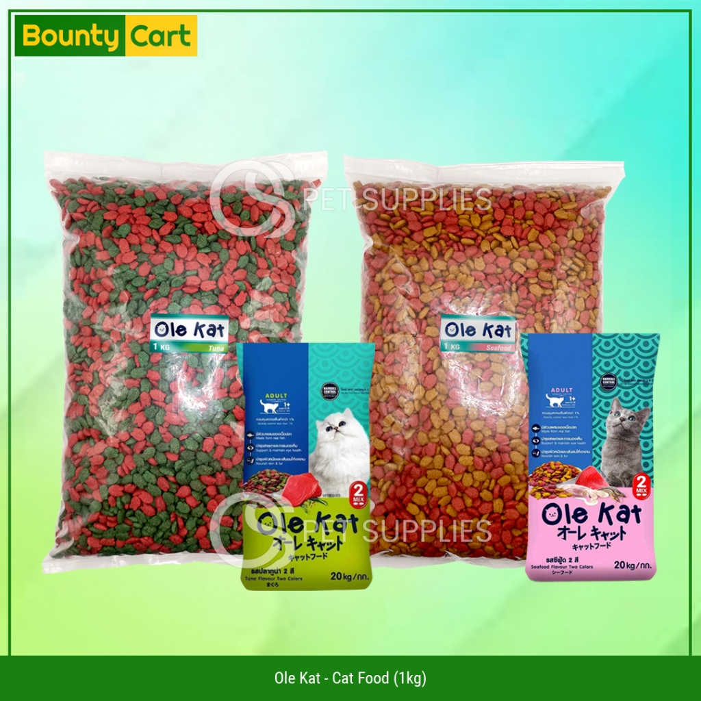 BountyCart-1kg Repack Ole Kat Seafood or Tuna Flavor Two Colors Cat Dry ...
