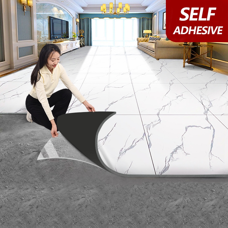 3D Self Adhesive Marble Design Vinyl Flooring Sticker PVC Thicker ...