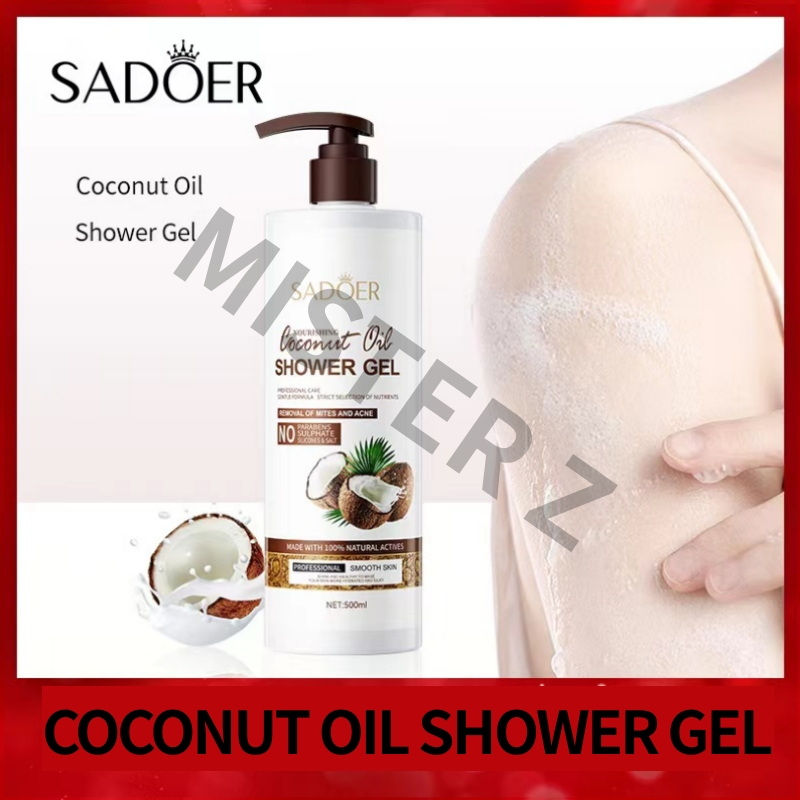 SADOER Coconut oil Body Wash Whitening Shower Gel Amino Acids Nourish And Retain Fragrance ...