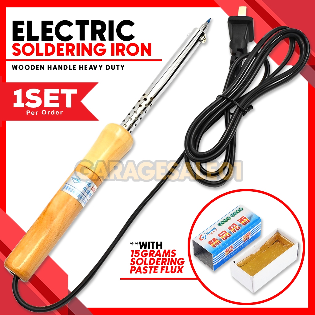 Soldering Iron Wooden Handle With15g Solid Rosin Welding Soldering Flux ...