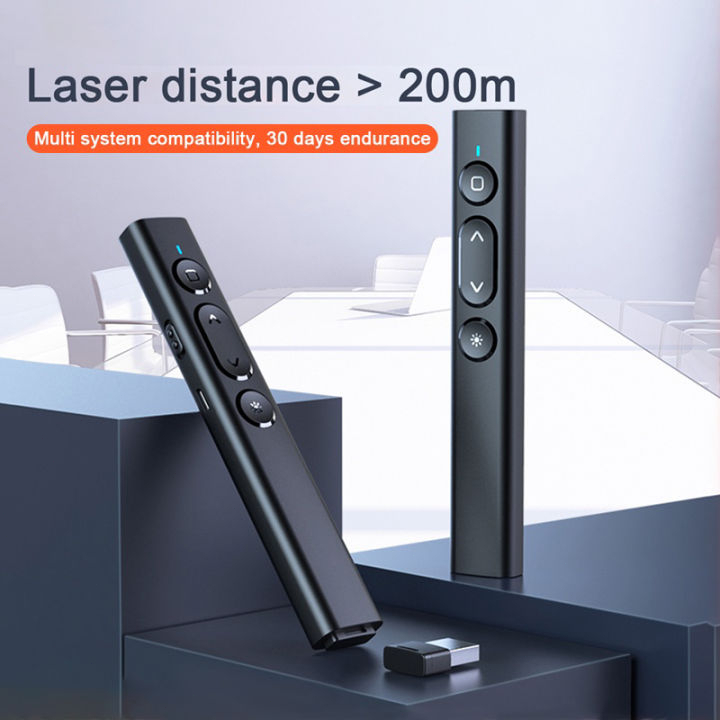 2.4G Wireless Rechargeable PowerPoint Clicker Laser Pointer PPT ...