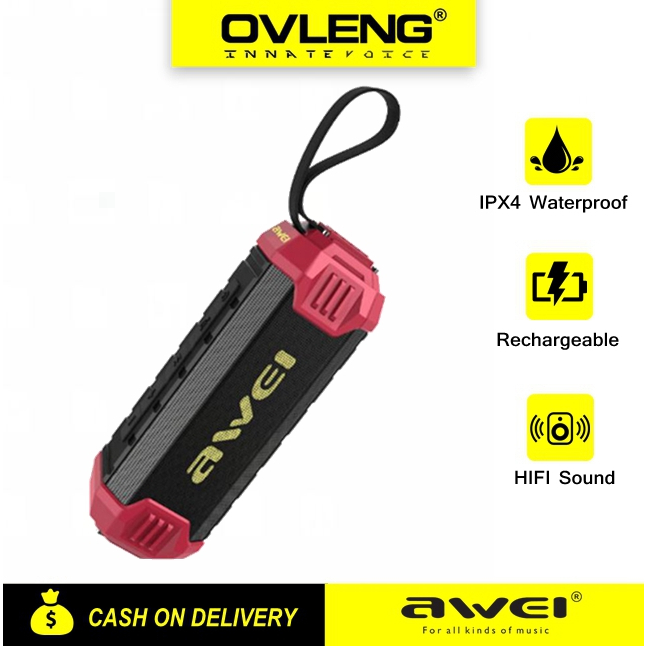 Awei Y280 Portable Wireless Bluetooth Bass Ipx4 Waterproof Speaker With Mic | Shopee Philippines