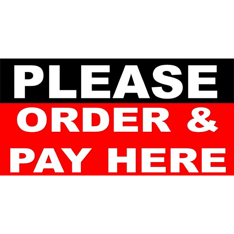 ORDER & PAY HERE LAMINATED AND PVC SIGNAGE | Shopee Philippines