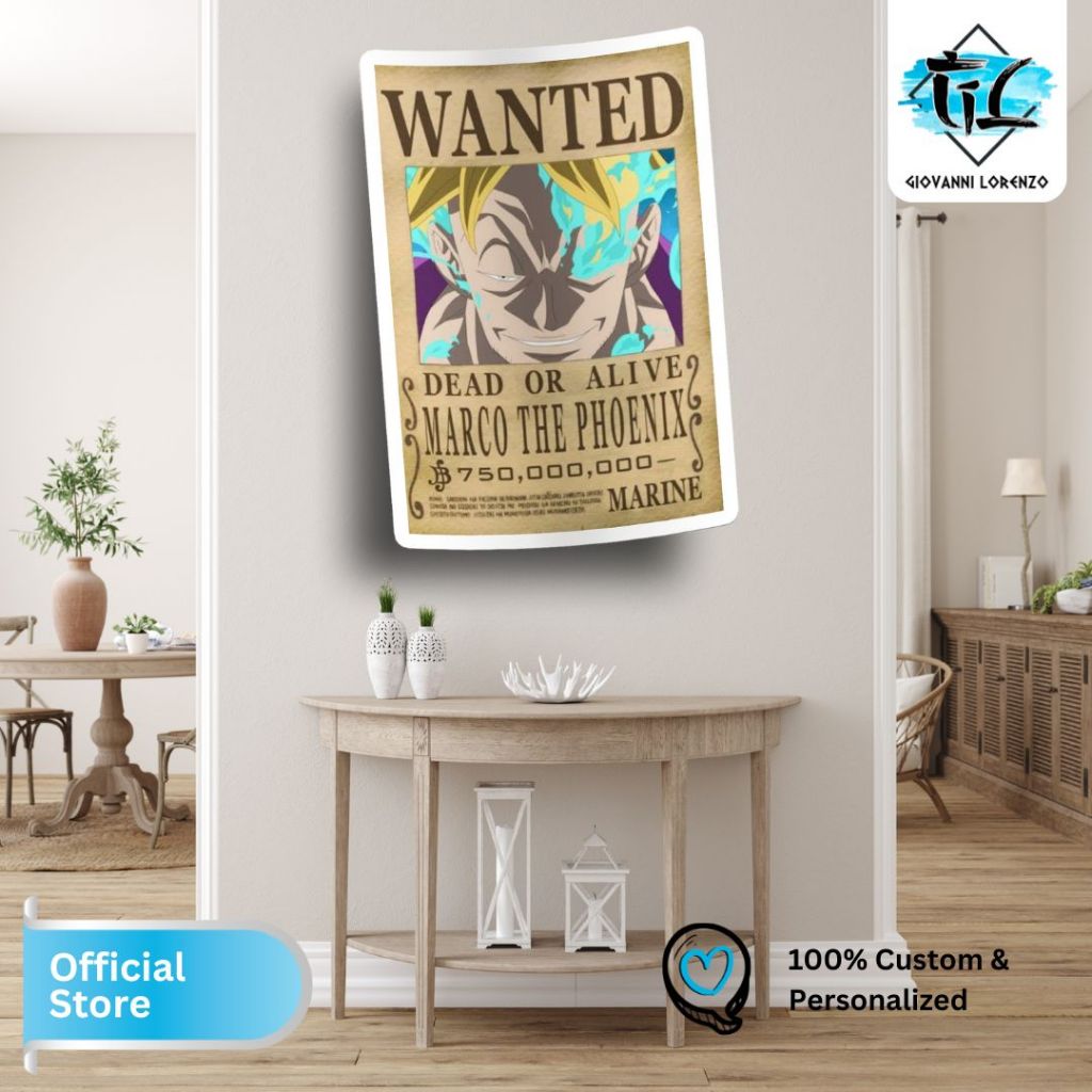ONE PIECE WANTED POSTER - WALL STICKER - MARCO | Shopee Philippines