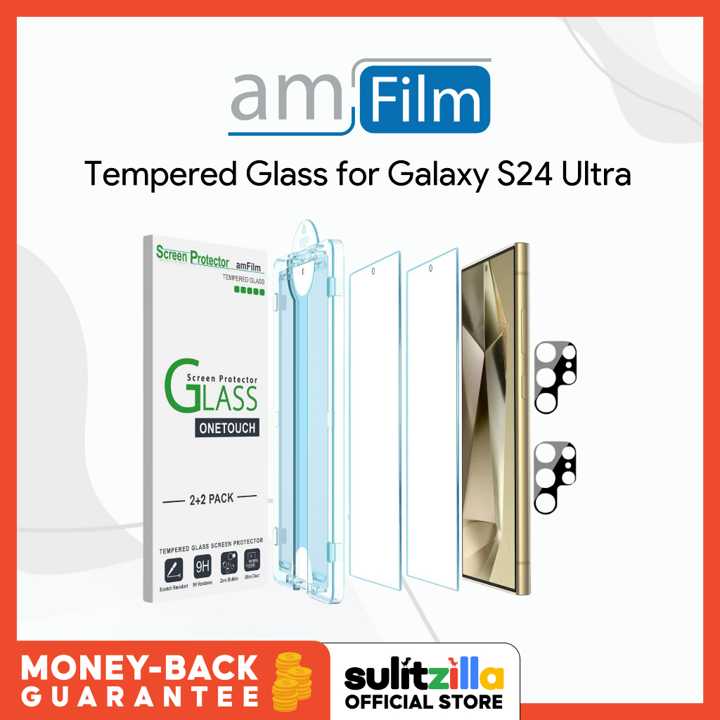 amFilm Tempered Glass Screen Protector for Samsung Galaxy S24 Ultra (2 ...
