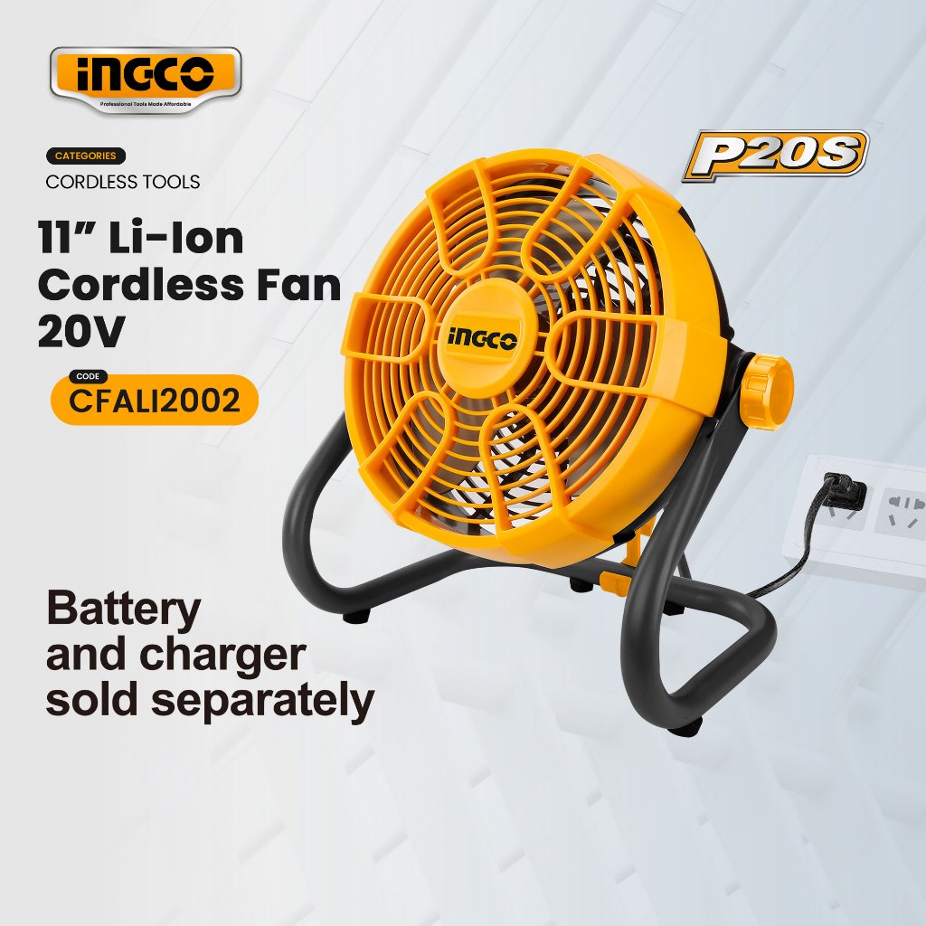 Ingco Lithium-Ion Cordless / Electric Fan Desktop Fan 20V P20S ...