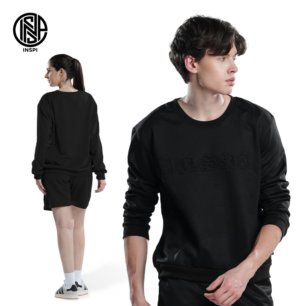 INSPI Embossed Pullover Jacket For Men and Women Plain Long Sleeve ...