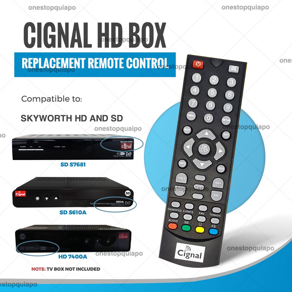 OSQ Replacement Cignal Remote Control for Cignal HD TV Box Satlite TV ...