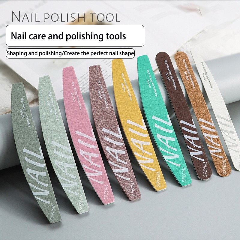 Professional Nail Files Nail Sponge Buffers Washable Double Sided Grit ...