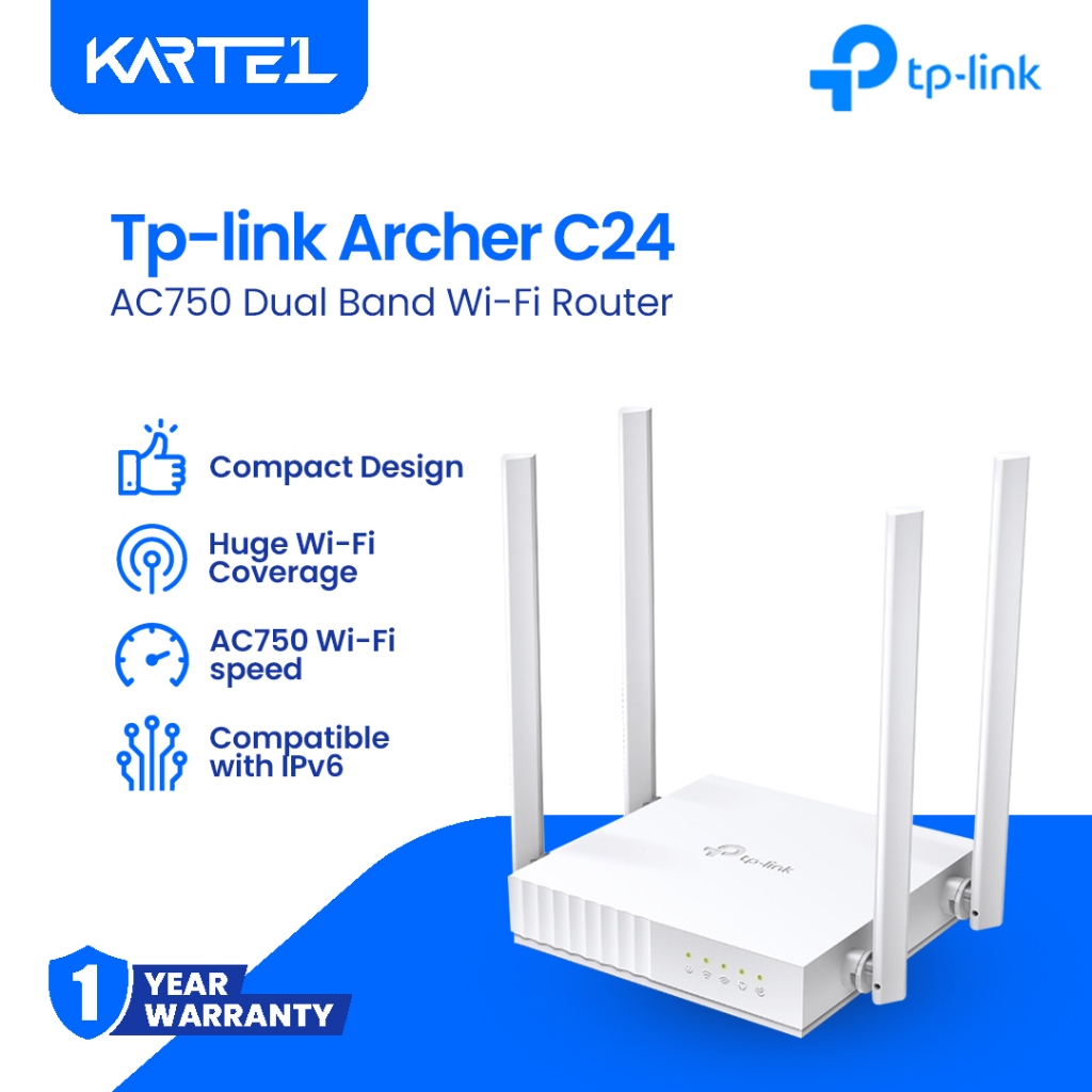 TP-LINK Archer C24 AC750 Dual-Band Wireless WiFi Router | Access Point ...