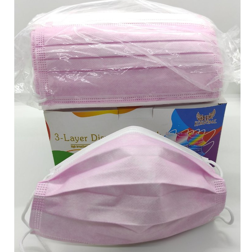 Pink Surgical Mask 3ply Disposable Face Mask Pink - 50pcs NO BOX ...