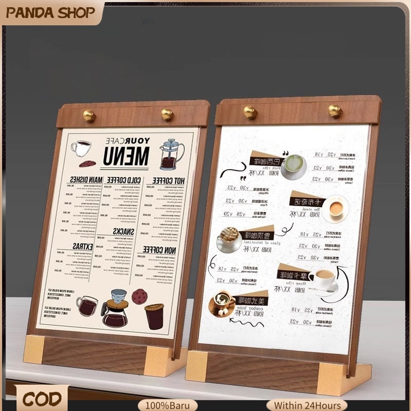 A4/A5 Restaurant Menu Display Board Wooden Desktop Display Billboard ...