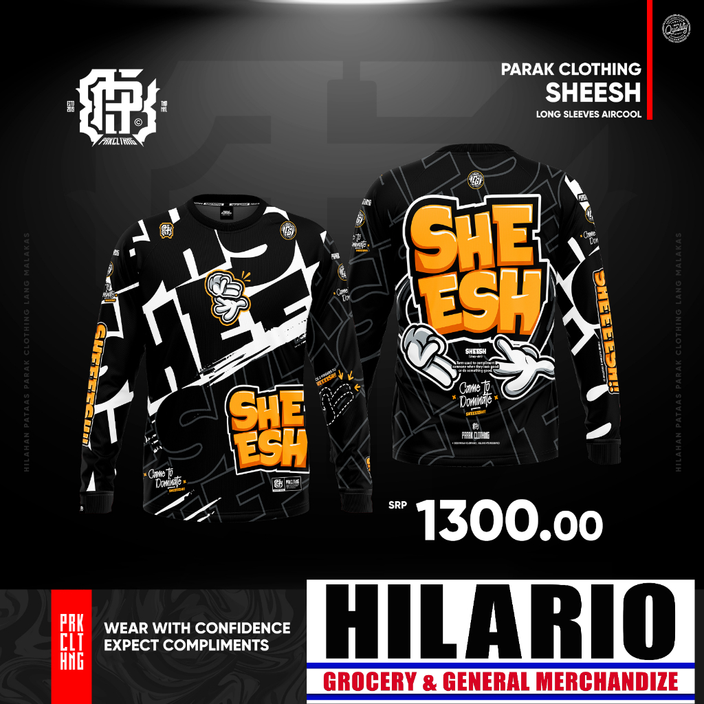 SHEESH ! (SHAY-SHH) PARAK CLOTHING LONG SLEEVES AIRCOOL LONG BACK ...