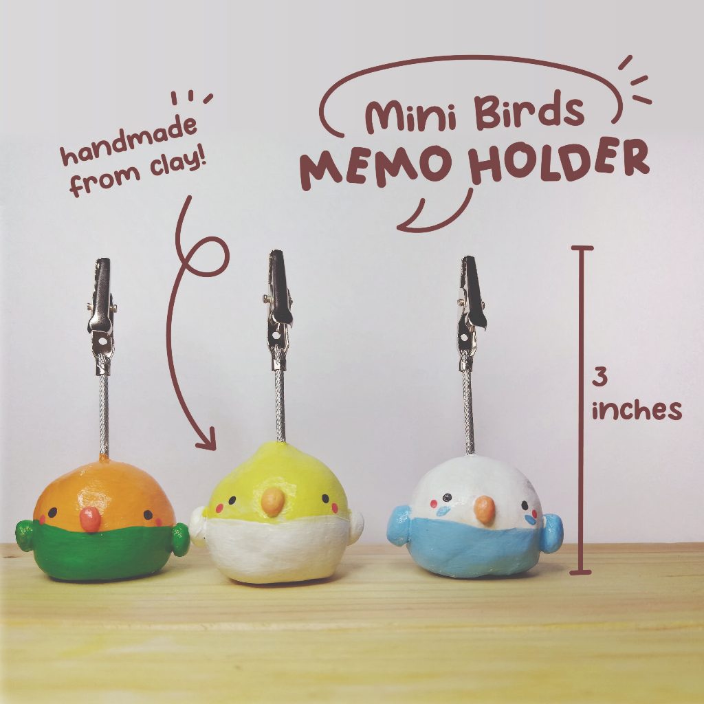 Birds Memo Clip Holder | Handmade from Air Dry Clay | Shopee Philippines