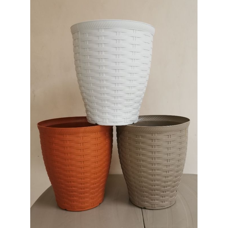 Plastic Rattan Flower Pot | Shopee Philippines