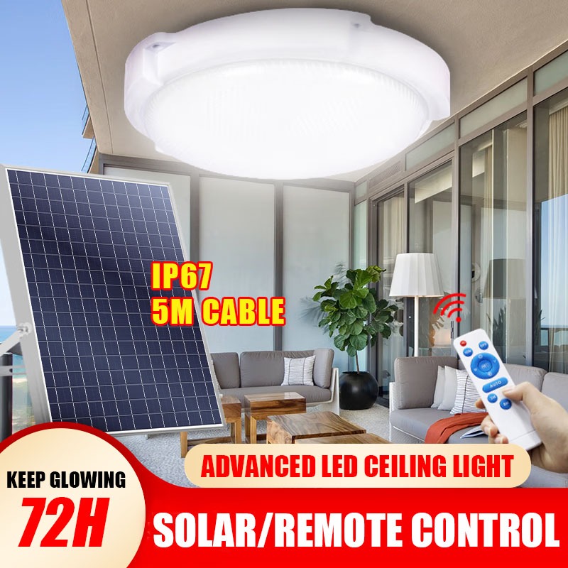 Upgraded solar ceiling light outdoor waterproof IP67 indoor led street ...