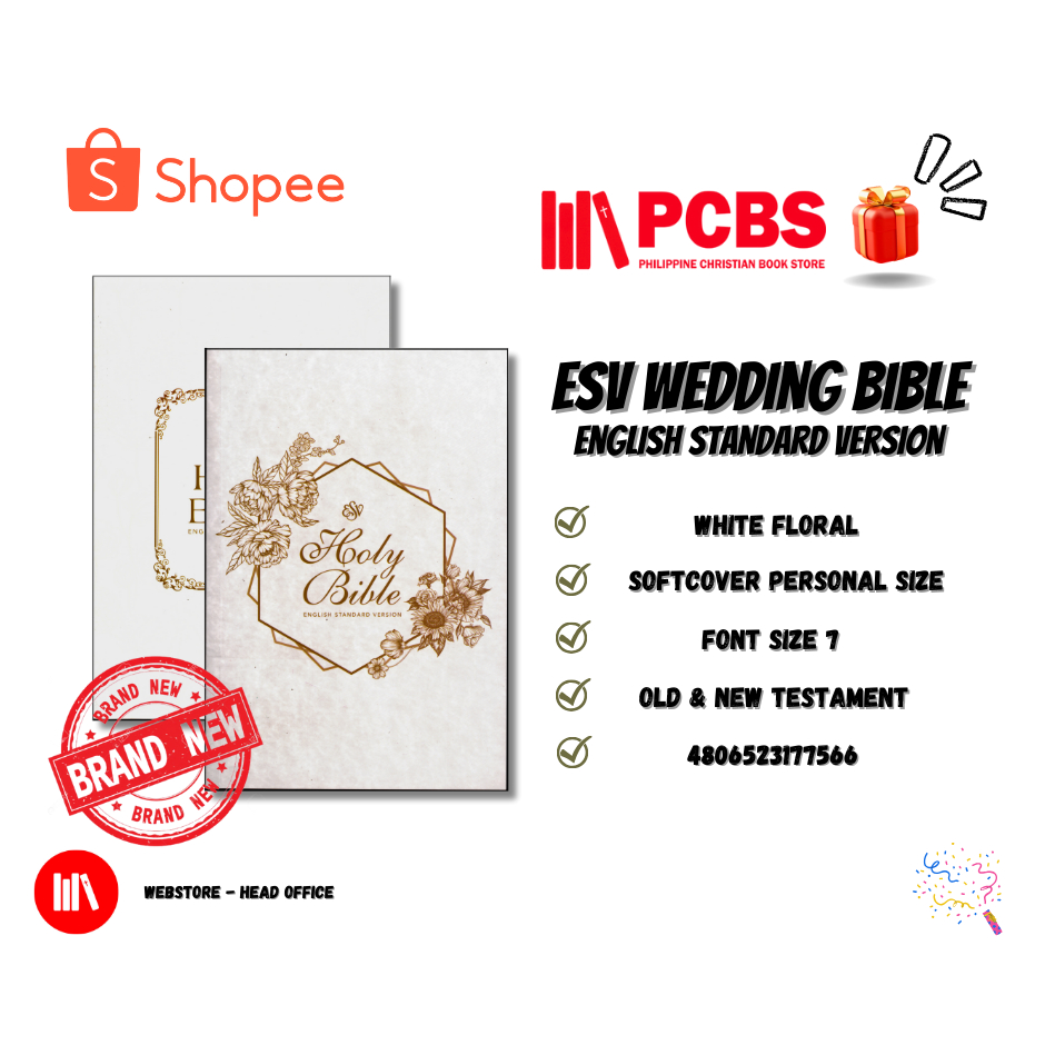 PCBS ESV Wedding Gift Bible Personal Size (FLORAL WHITE/POINT TYPE 6.5 ...