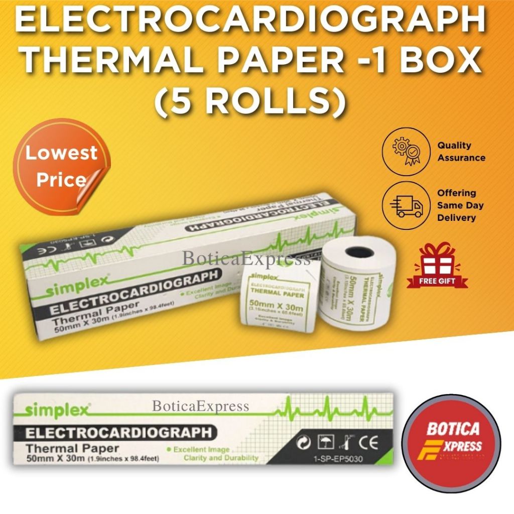 SIMPLEX ECG Paper (Electrocardiograph Thermal Paper) (5 roll per Box ...