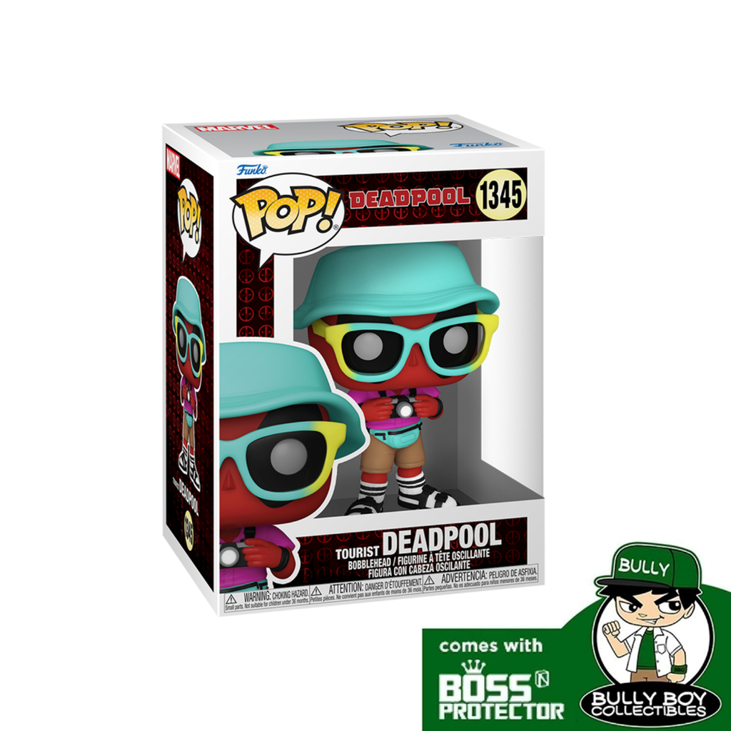 Funko POP! Marvel: Deadpool - Tourist Deadpool 1345 With Boss Protector ...