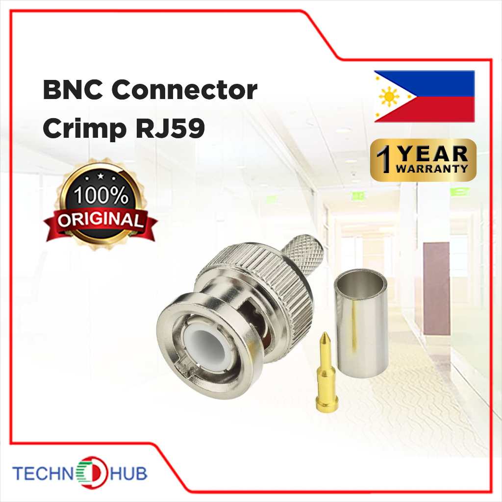 BNC Connector CCTV Crimp Type RJ59 | Shopee Philippines