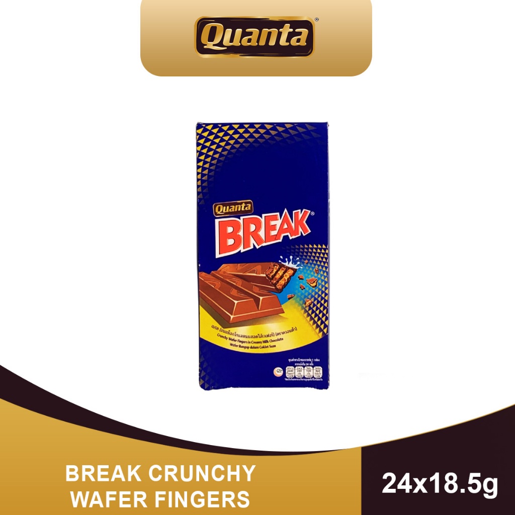 QUANTA Break Crunchy Wafer 3-Fingers in Creamy Milk Chocolate 24x18.5g ...