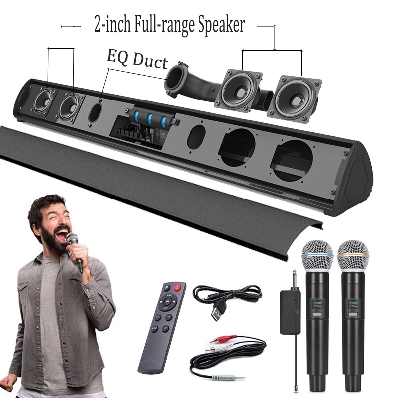 Home Theater Mini Karaoke TV Speaker Bar with microphone Smart ...