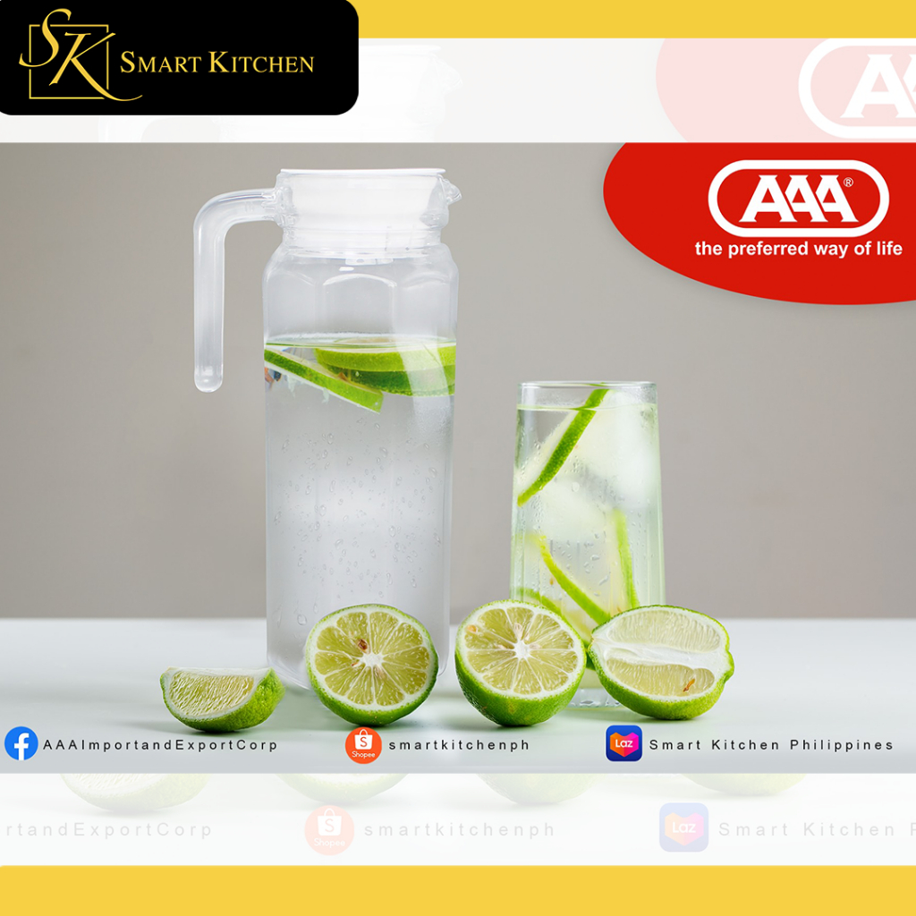 Smart Kitchen Pitcher with Glass Cup set w/ box (CLEAR) for gifts, home ...