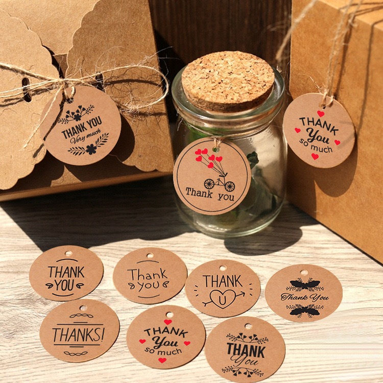 kraft paper lot packaging label handmade tag label thank you gift tag ...