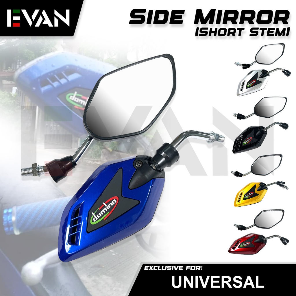 Domino Side Mirror CP Steam (Short Stem)(Honda Only) Side Mirror For ...
