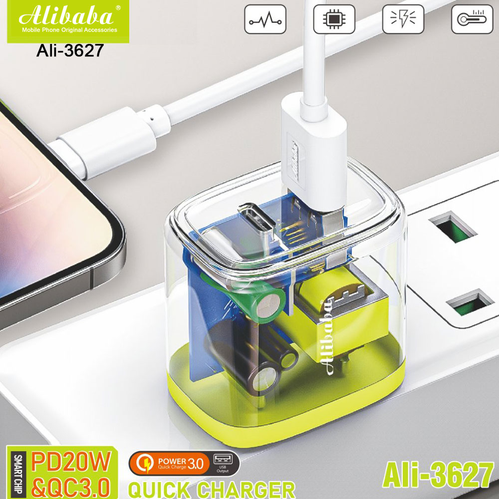 Alibaba Ali-3627 PD 20W QC 3.0 USB Fast Charger For Micro/IOS/Type-C ...