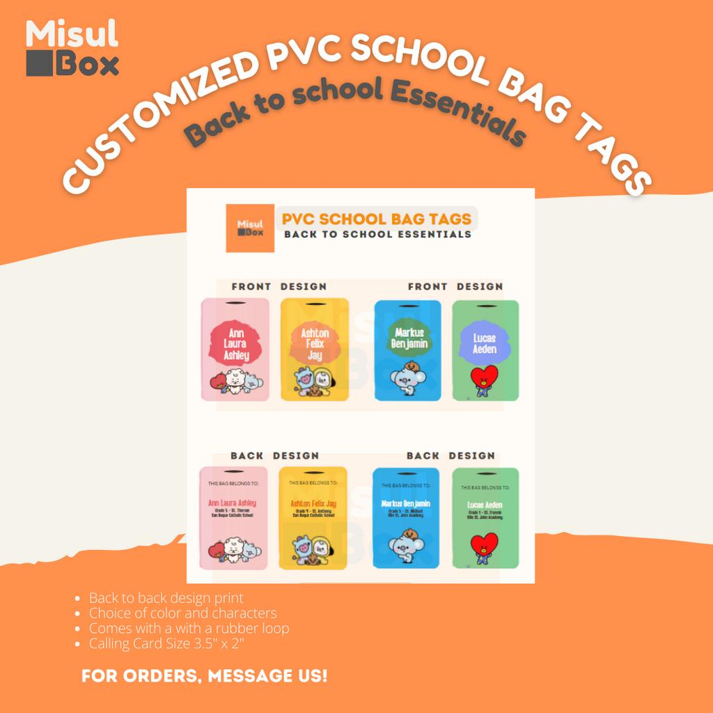 PVC SCHOOL BAG TAGS WITH RUBBER LOOP | Shopee Philippines