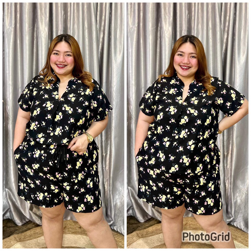 Plus Size Challis Terno Short (XL to 3XL) | Shopee Philippines
