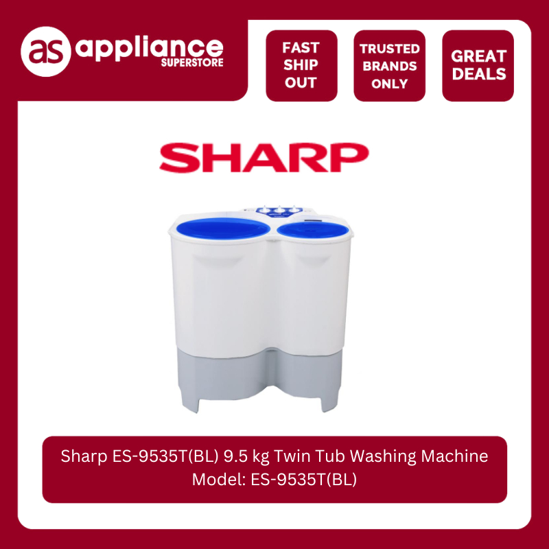 Sharp ES-9535T(BL) 9.5 kg Twin Tub Washing Machine | Shopee Philippines