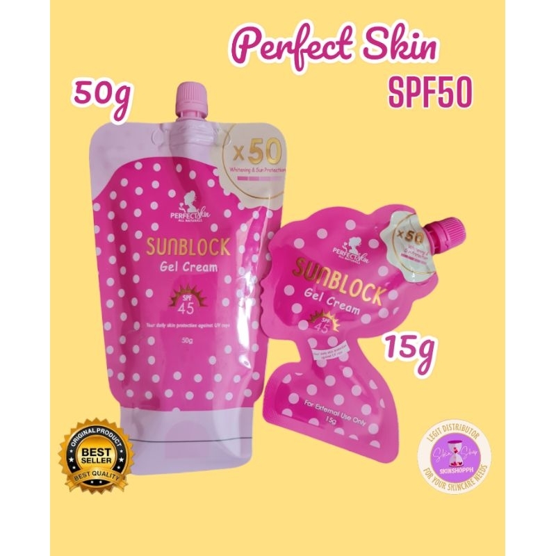 Perfect Skin Sunblock Gel Cream 50Grams / 15Grams SPF45 PA+++ | Shopee Philippines