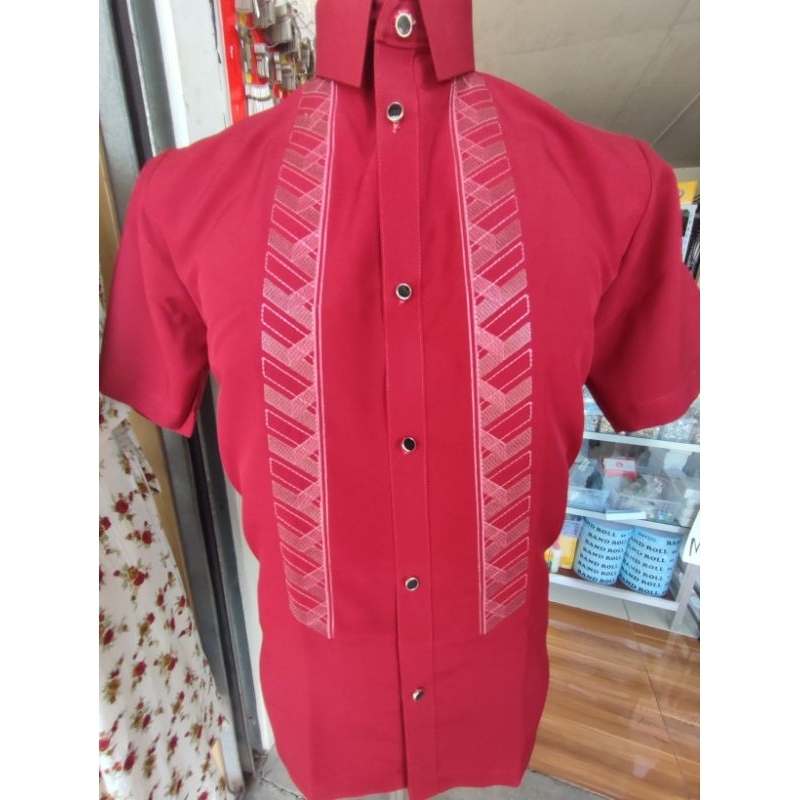 Polo Barong Shorts Sleeve.Miyaki Fabric | Shopee Philippines
