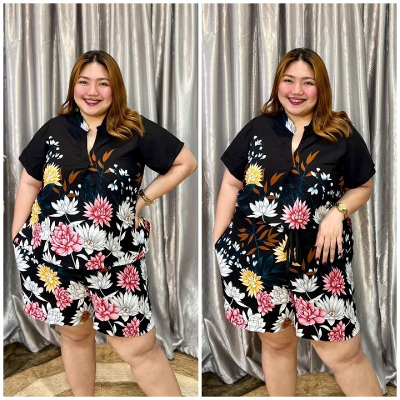 Plus Size Challis Terno Short (XL to 3XL) | Shopee Philippines