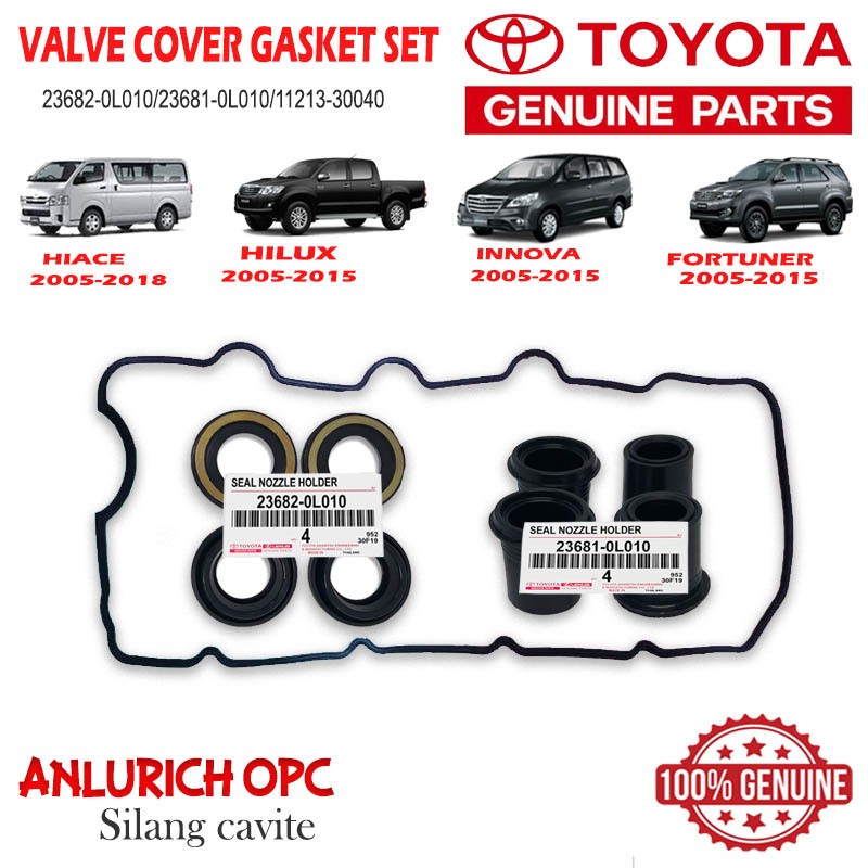 VALVE COVER SEAL SET TOYOTA HILUX /INNOVA/FORTUNER 2005 - 2016/HIACE 2005-2018 1KD/2KD GENUINE ...
