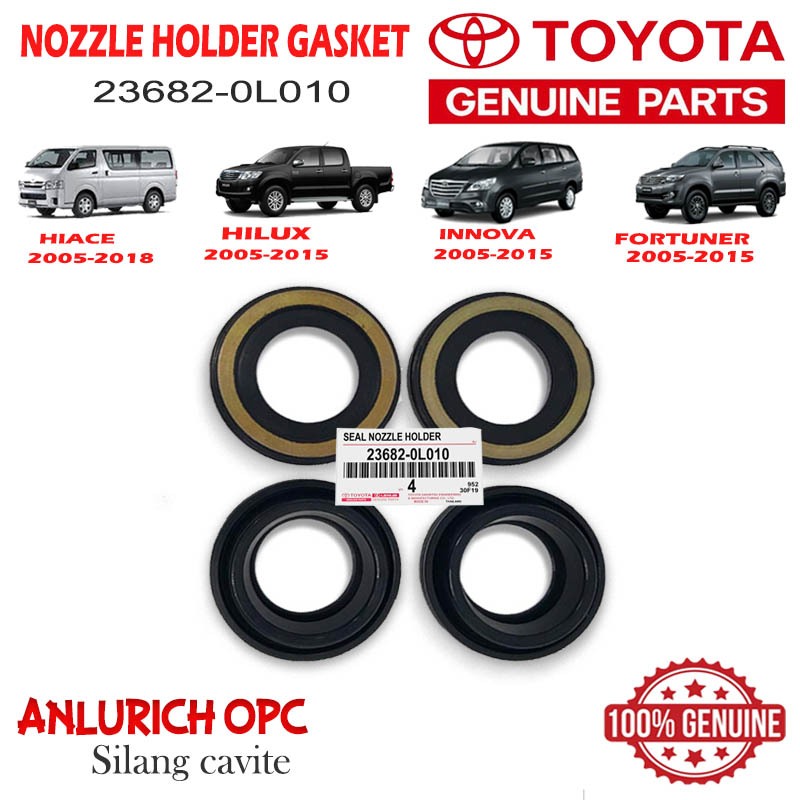 NOZZLE HOLDER GASKET 4 PCS FORTUNER HIACE HILUX INNOVA D4D DIESEL 2005 ...