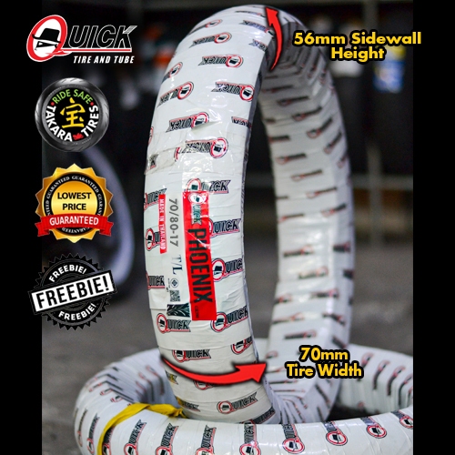 QUICK TIRE Phoenix Tubeless 17 by TAKARA (FREE TIRE SEALANT, PITO ...