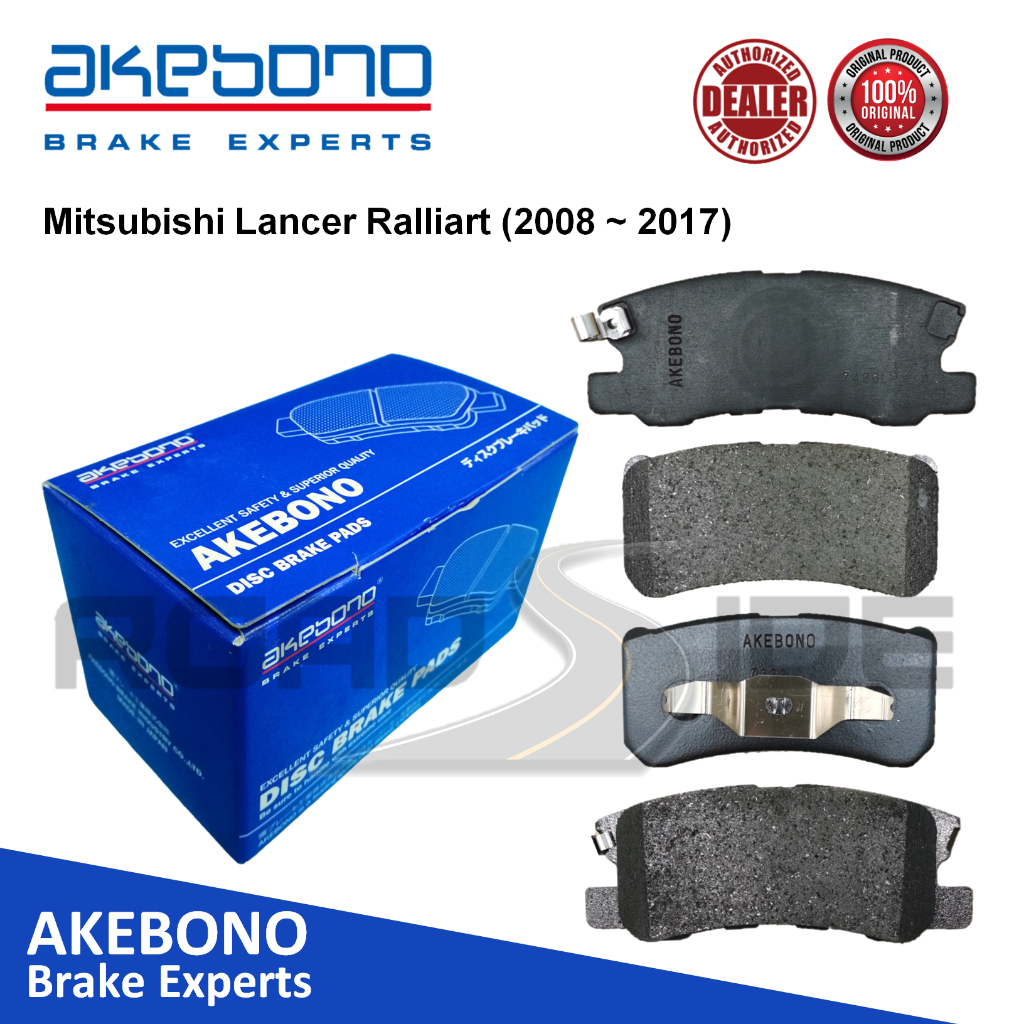 Akebono Rear Brake Pads for Mitsubishi Lancer Ralliart (2008 - 2017 ...